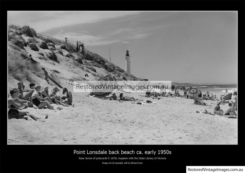 Point Lonsdale back beach early 1950s - Restored Vintage Images