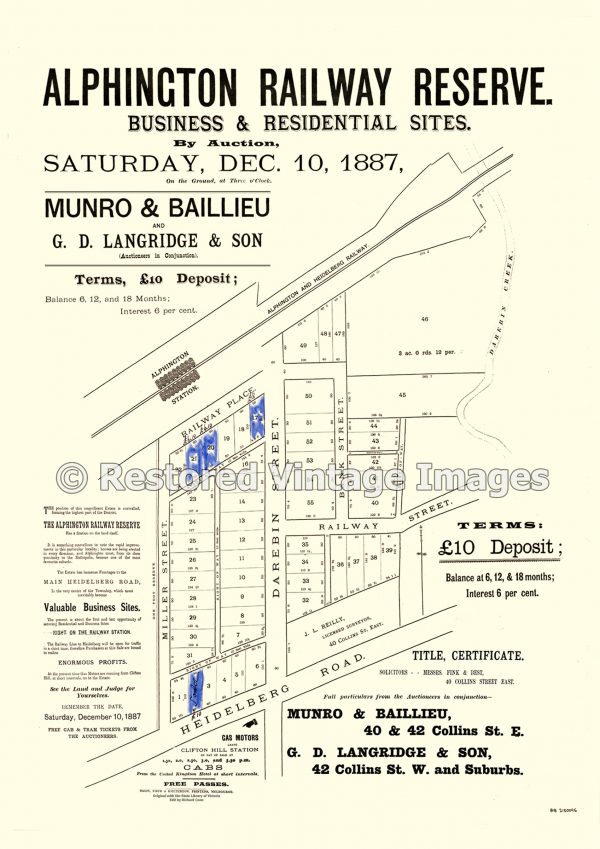 Alphington Railway Reserve 10th December 1887 - Alphington - Restored ...