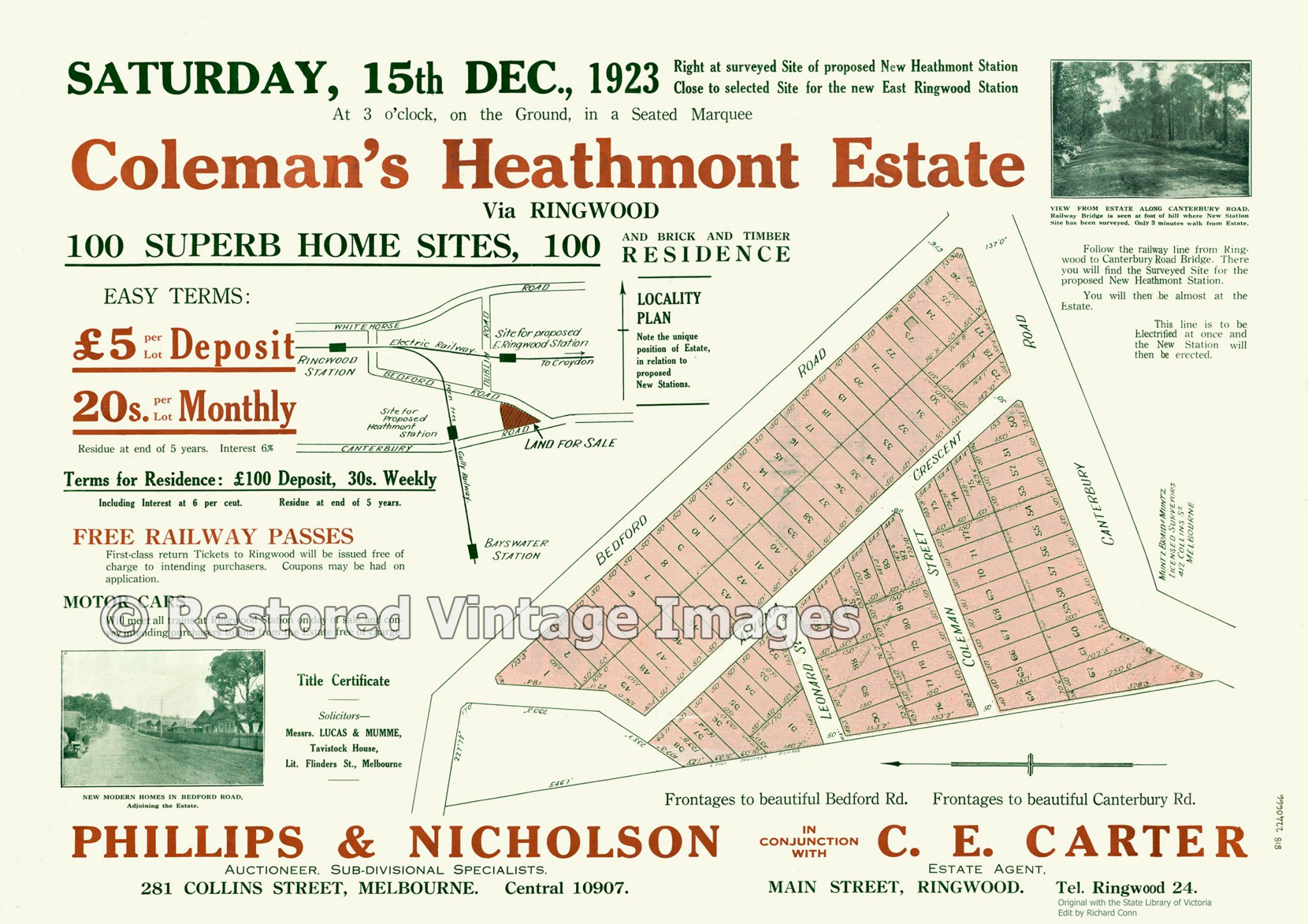 Coleman's Heathmont Estate December 1923 - Heathmont - Restored Vintage ...