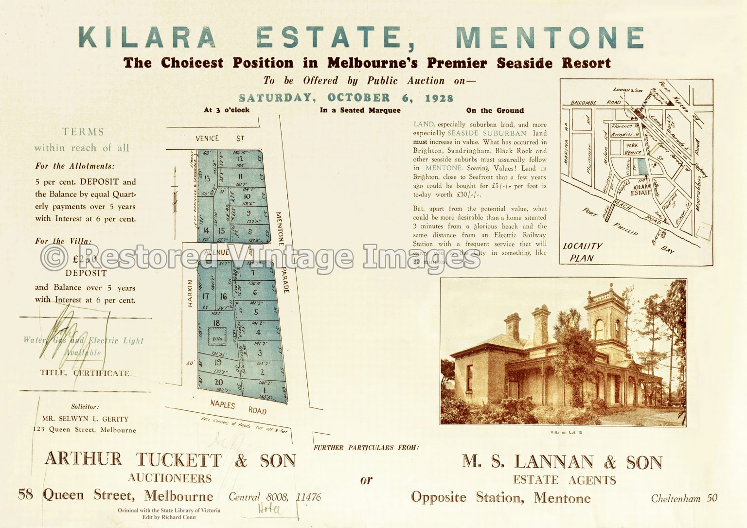 Kilara Estate 1928 - Mentone - Restored Vintage Images
