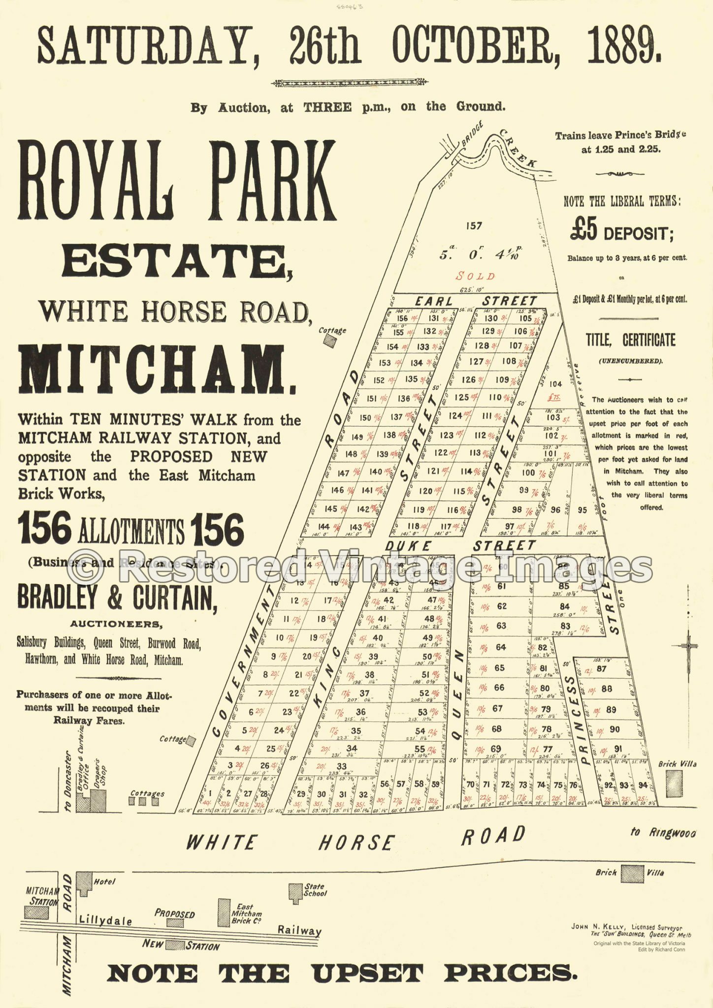 Royal Park Estate 1889 - Mitcham - Restored Vintage Images