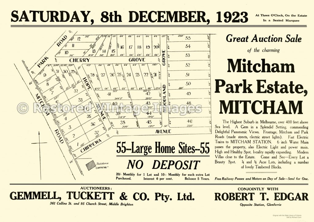 Mitcham Park Estate 1923 - Restored Vintage Images