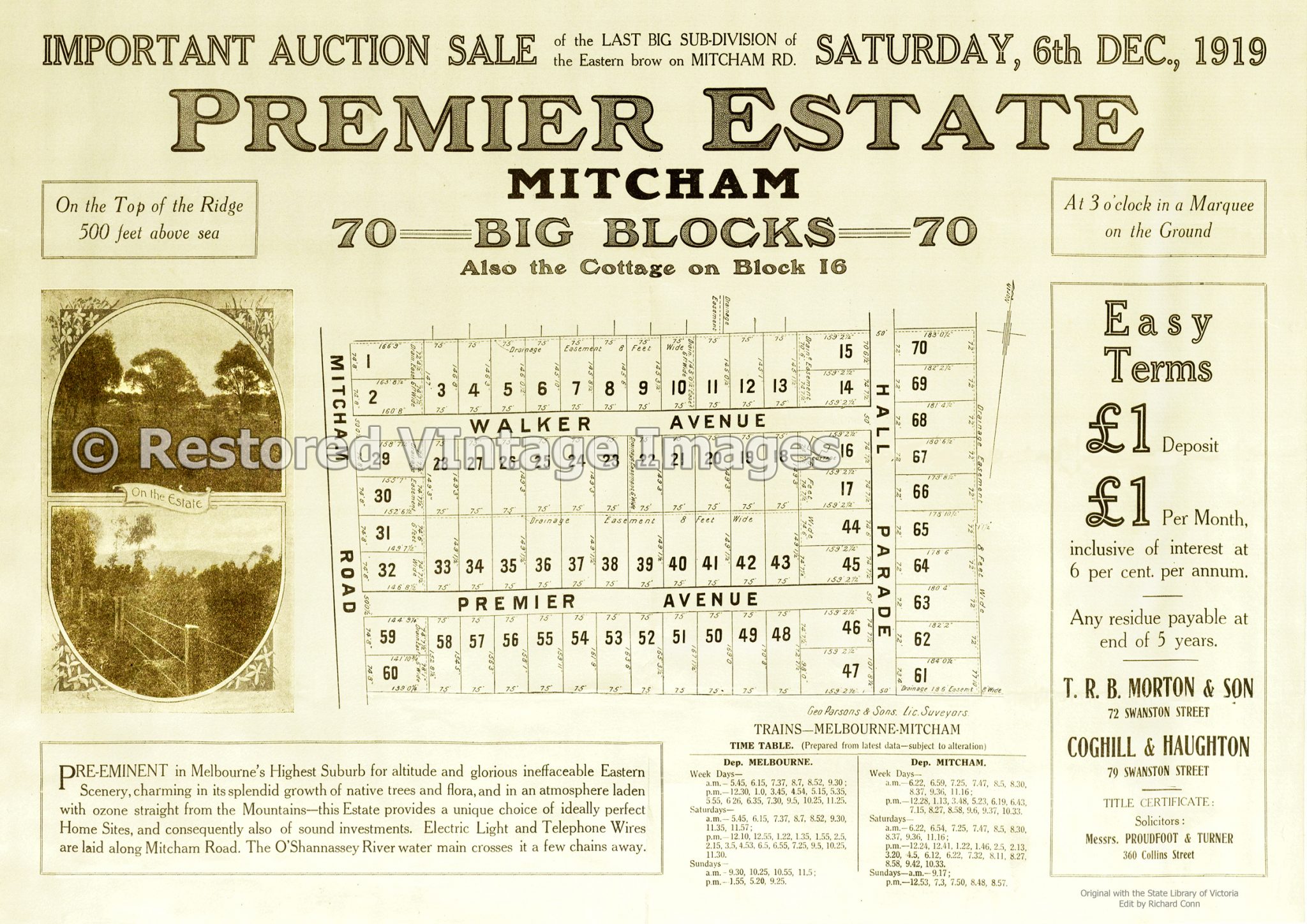 Premier Estate Mitcham 1919 - Restored Vintage Images