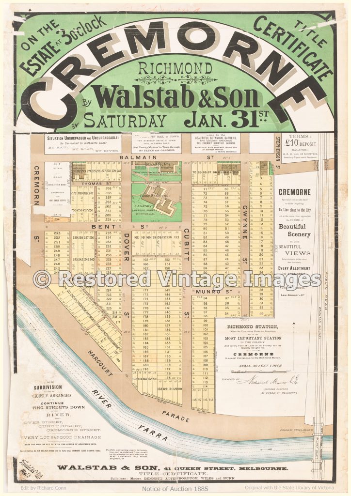 Cremorne Richmond 1885 - Cremorne - Restored Vintage Images