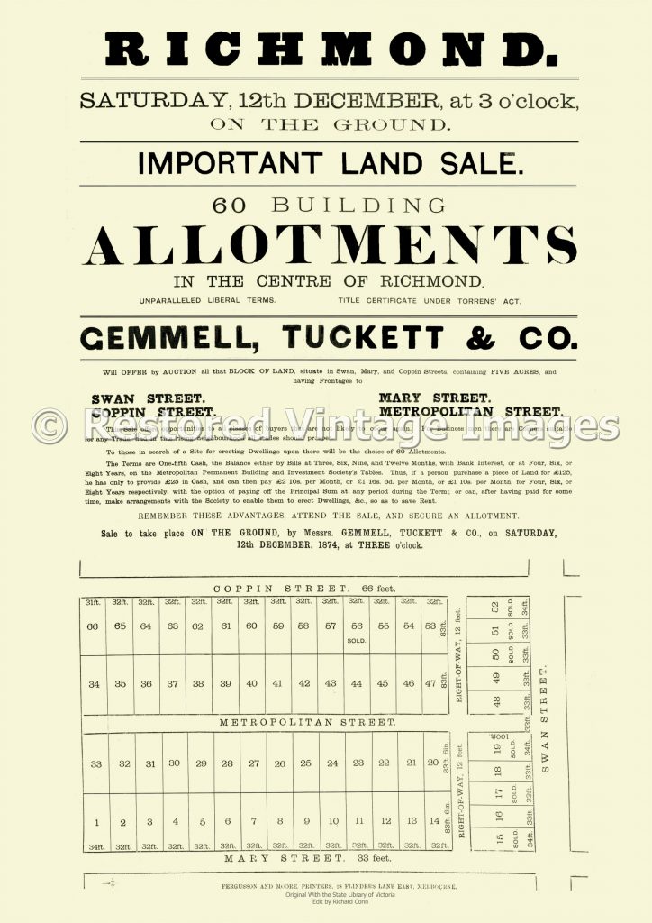 Richmond Allotments 12th December 1874 - Richmond - Restored Vintage Images
