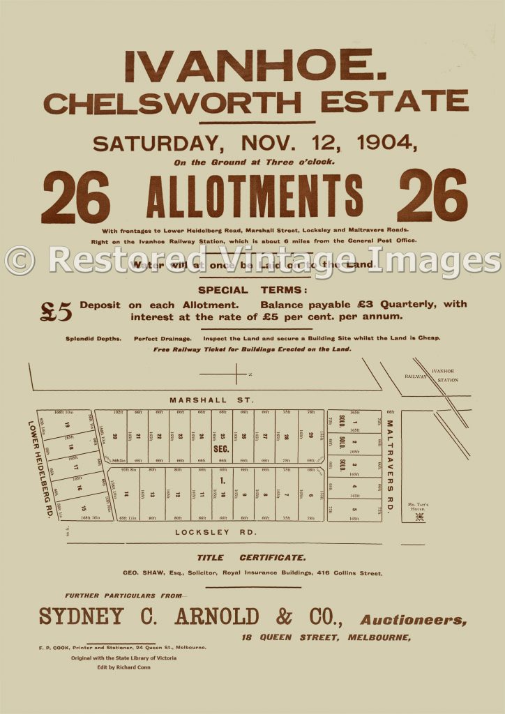Chelsworth Estate 12th November 1904 - Ivanhoe - Restored Vintage Images