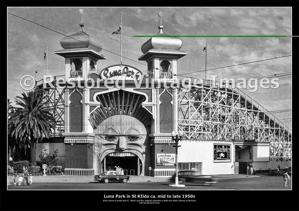Luna Park in St Kilda ca. late 1950s - Restored Vintage Images