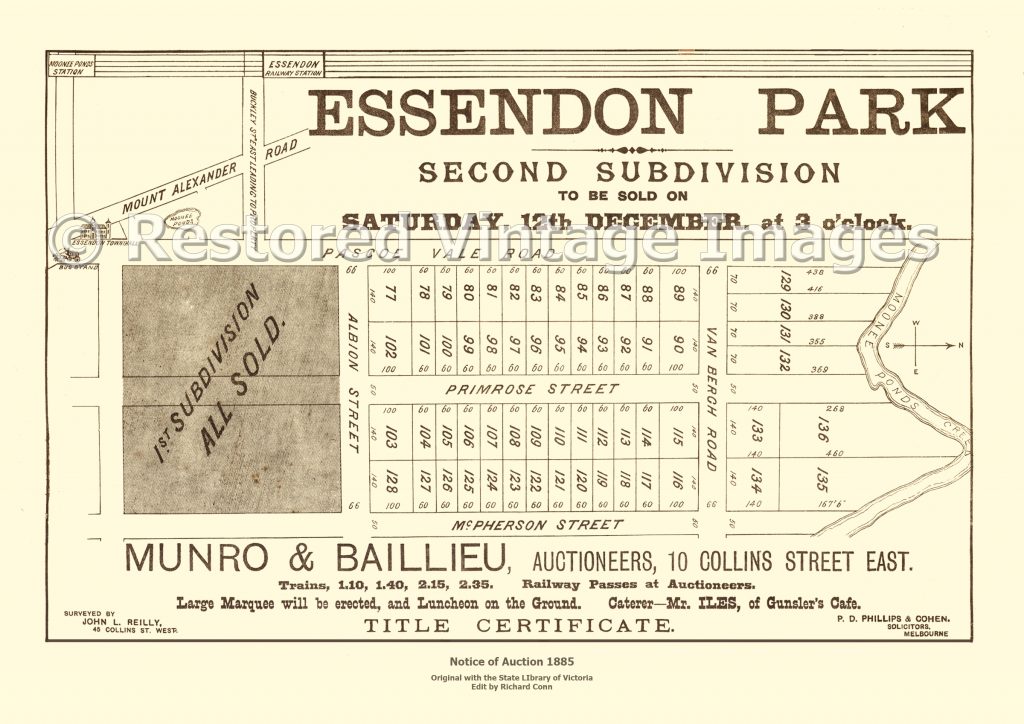 Essendon Park 12th December 1885 - Essendon - Restored Vintage Images